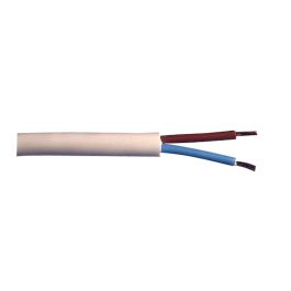 0.75mm² White 2 Core Round Flex Cable (2182Y) 50m Reel