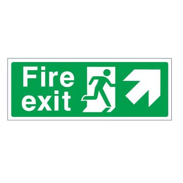 Fire Exit Up Self Adhesive Sign (400 x 150mm)