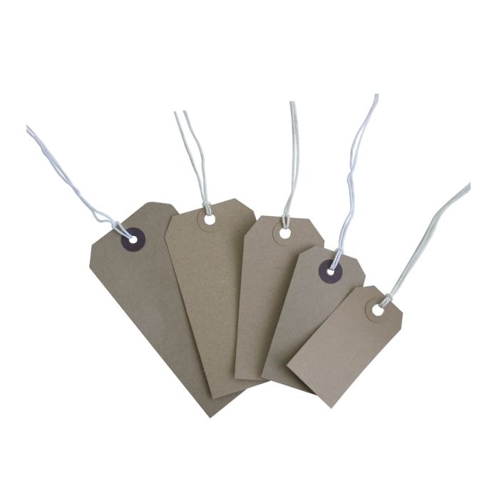 Buff Strung Tags 82 x 41mm