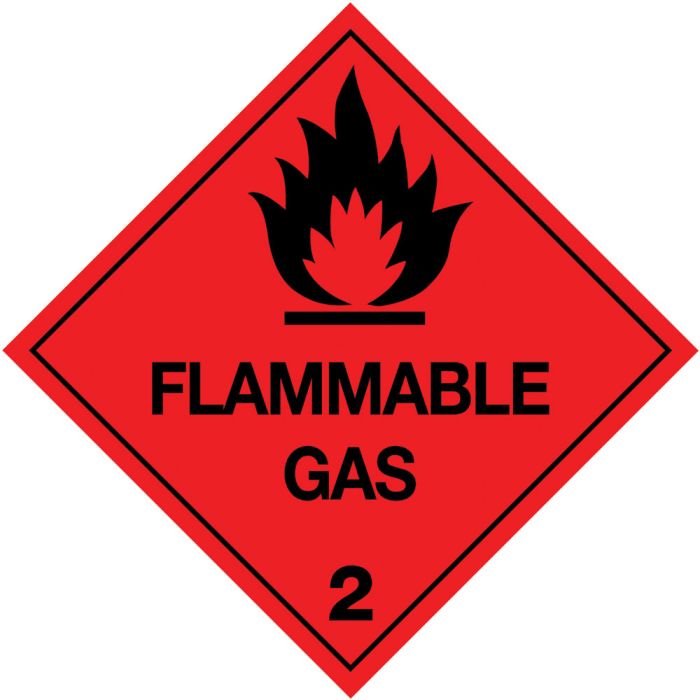 Flammable Gas Self Adhesive Sign (100 x 100mm)