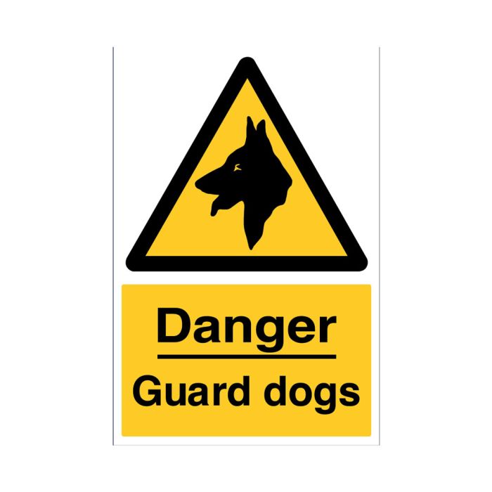 Danger Guard Dogs Rigid Plastic Sign (200 x 300mm)
