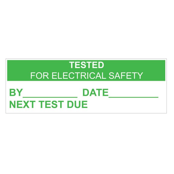 Tested For Electrical Safety Labels Vinyl 45 x 15mm