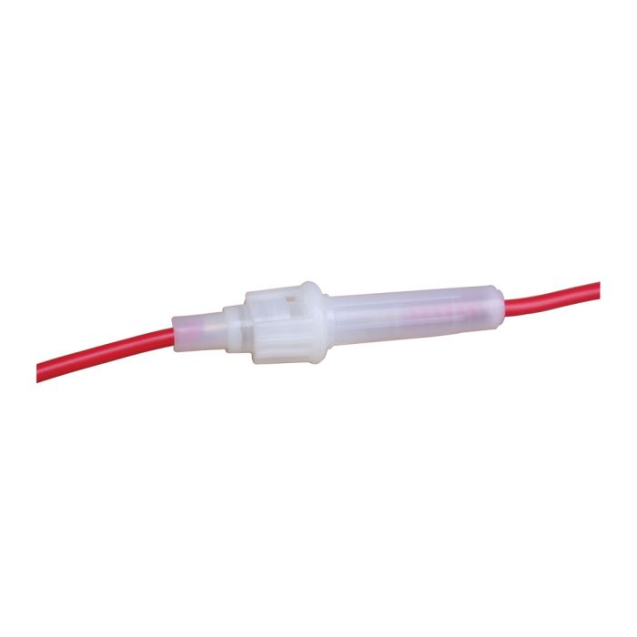 White Inline Glass Fuse Holder | For 30mm Bayonet Fixing