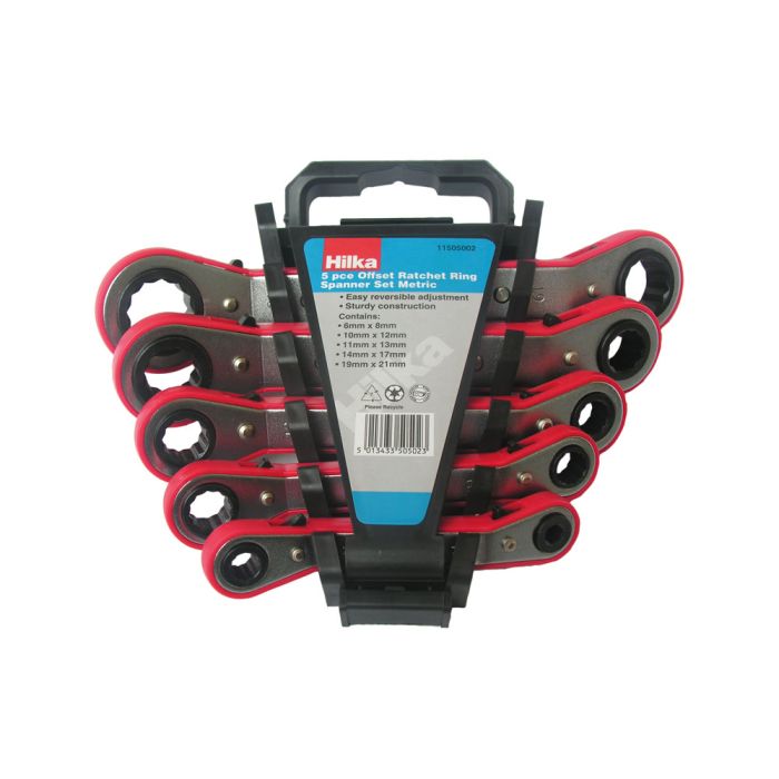 5 Piece Metric Ratchet Ring Spanner Set