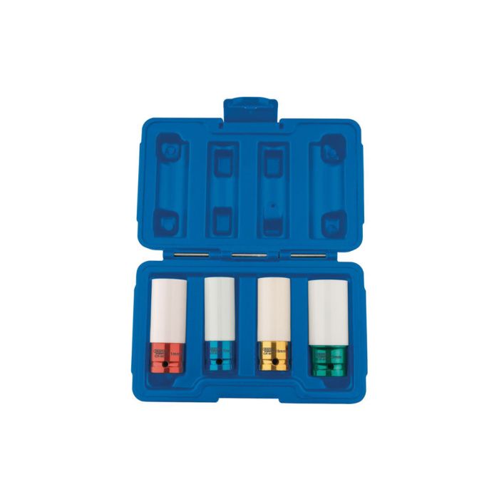 4 Piece 1/2" Square Drive Thin Wall Deep Socket Set