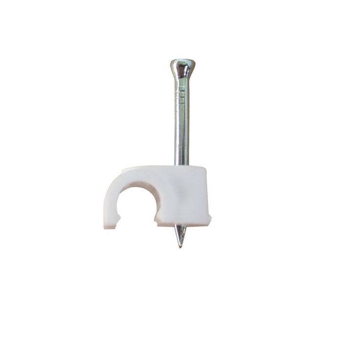 White Round Cable Clips 4.0mm Diameter | Polypropylene | RoHS Compliant