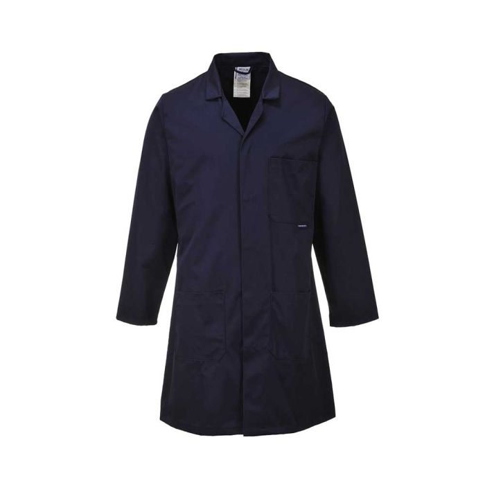 Navy Warehouse Coat Large | Poly Cotton Workwear Jacket