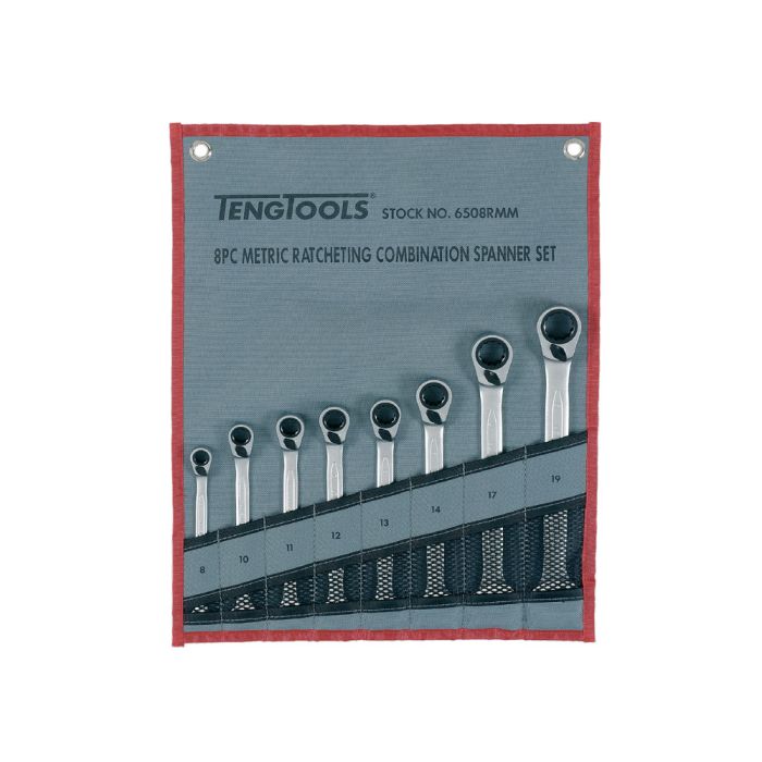 Teng 8 Piece Metric Ratcheting Combination Spanner Set (8-19mm)